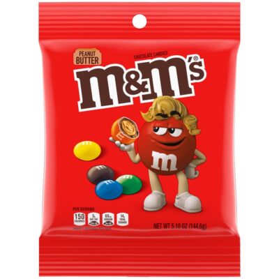 M&M’S PEANUT BUTTER CHOCOLATE CANDY PEGGABLE BAG 12/5.10 OZ – USA ...