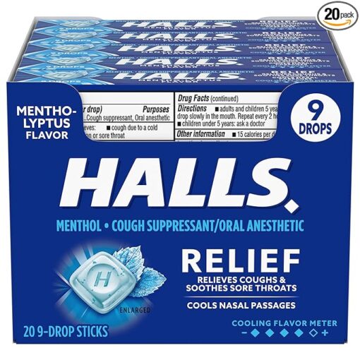 HALLS COOLWAVE EXTRA STRONG 20/9 COUGH DROPS – USA Concession