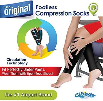 CLOUDZ FOOTLESS COMPRESSION SOCKS – UNISEX L/XL BLACK 1 PC – UCE Wholesale