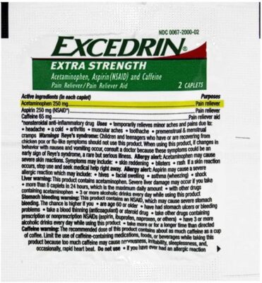 EXCEDRIN EXTRA STRENGTH PAIN RELIEVER DISPLAY BOX 25/2 CAPLETS – USA ...