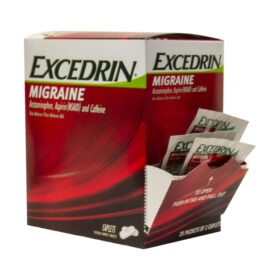 EXCEDRIN MIGRAINE CAPLETS PER PACK COUNTER SINGLE DOSE BOX 50/2 CAPLETS ...