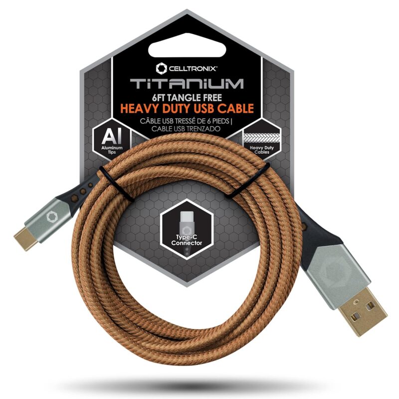 CELLTRONIX TITANIUM EXTRA LONG CABLE USB TYPE C 8 FEET YELLOW – USA ...