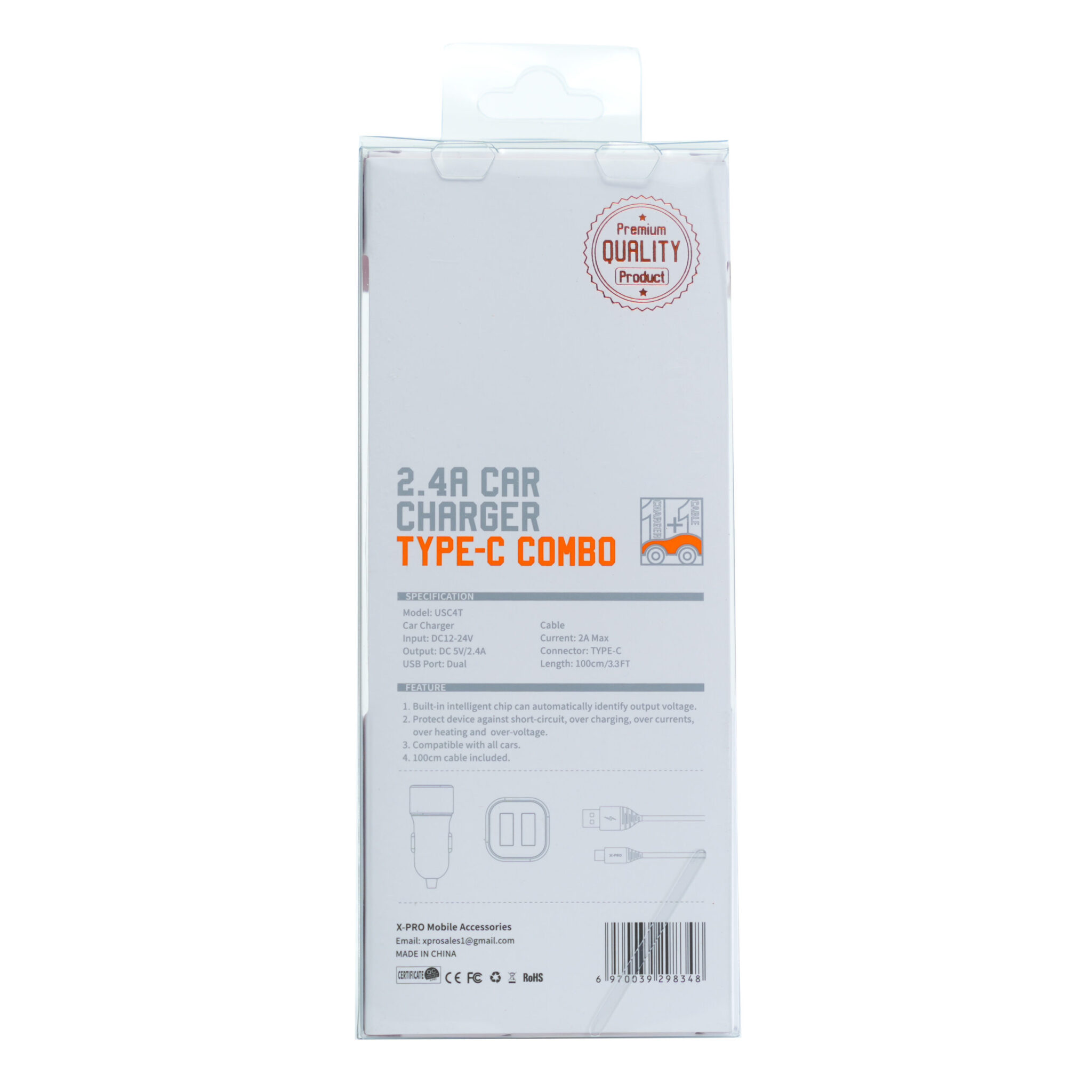 X-PRO USC4T DUAL USB CAR CHARGER TYPE-C PREMIUM QUALITY 1 PCS – UCE ...